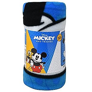 Mickey 45 x 60 Fleece Throw Blanket | Fun Mickey Mouse Fleece Soft Throw Blanket for Girls & Boys | Lightweight Fabric Bed Cover | Cool Bedroom Decor | Kids Comfortable Cozy Throw Blanket