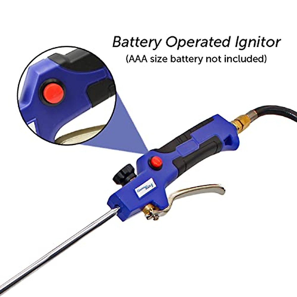 Flame King Propane Torch Kit Heavy Duty Weed Burner, 340,000 BTU with Battery Operated Igniter (Self Igniting), with 6 ft Hose Regulator Assembly