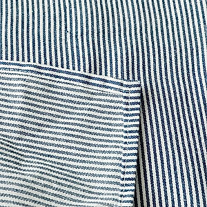 HANEE Cross-Back Apron for Men and Women, Cotton Canvas Apron with Stripes (3 Colors) (Navy Blue)