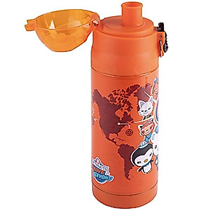 Octonauts Above & Beyond Orange Stainless Steel 13 oz Insulated Water Bottle for Kids - Spill Proof Lid, Easy to Use, Reusable - Keep Liquids Hot/Cold For Hours -Perfect for Travel, School, On-The-Go