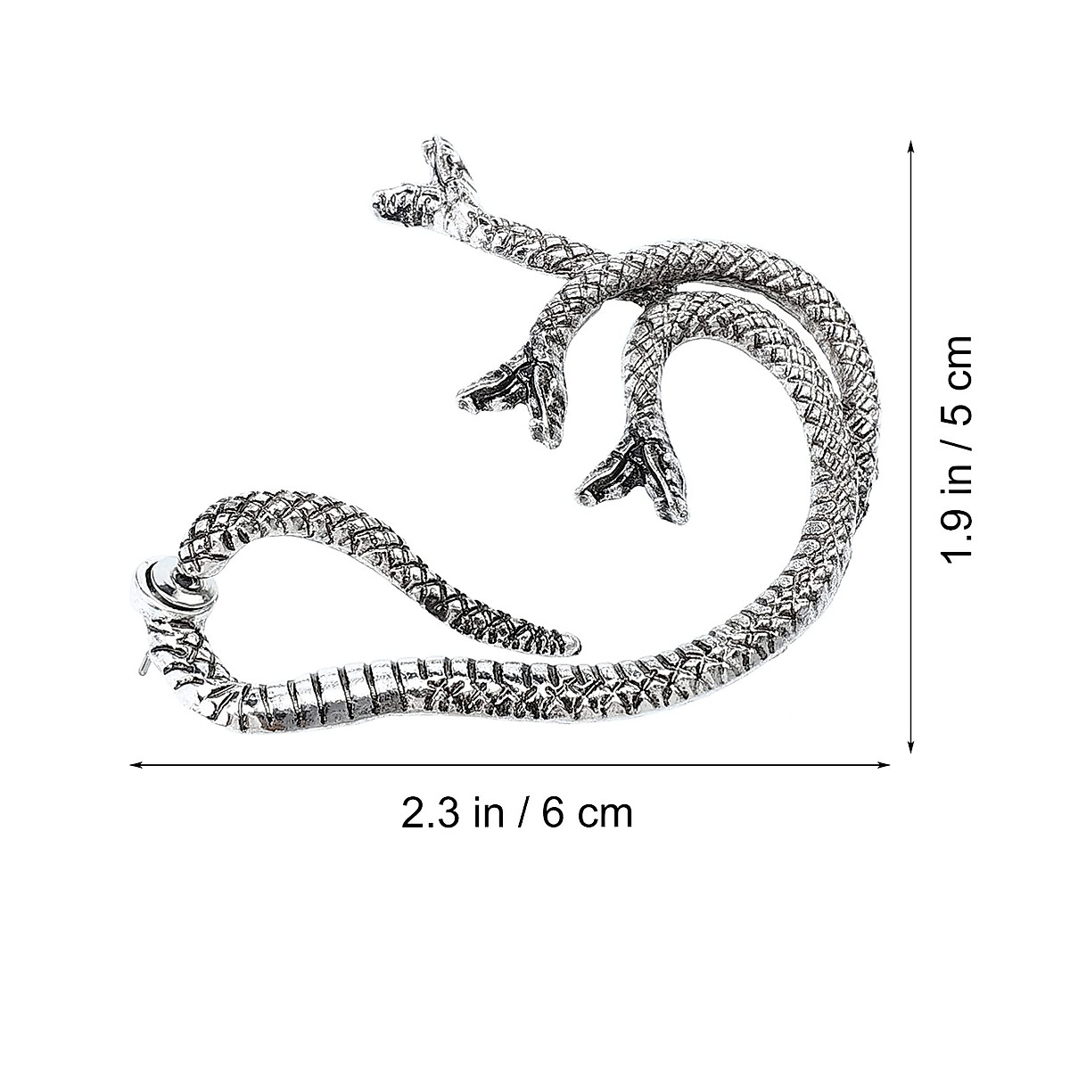 Generic 2pcs Ear Cuff Jewelry Snake Shape Cuff Earring Gothic Climber Earrings Punk Ear Decoration Halloween Novelty Ear Jewelry for Women Men, Silver, 6x5cm (44L0N438AU1209QIV7S)