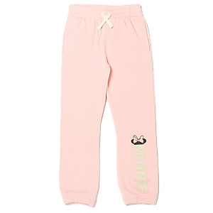 Disney Minnie Mouse Little Girls Fleece 2 Pack Jogger Pants Gray/Pink 7-8