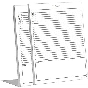TO DO List Notepads (2 Pack, 50 Pages Each) Planner Pads. ToDo Checklist w/Priority & Note Sections. Organize & Track Projects, Clients or Daily Tasks. 5.5 X 8.5, A5 Sheets. Made in the USA.