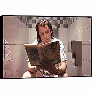 Pulp Fiction Canvas Print Poster Man Cave Classic Vintage Movie Pictures Modern Bathroom Decor Wall Art Prints Funny Reading Books Painting Pictures for Living Room Bedroom Home Decoration Unframed