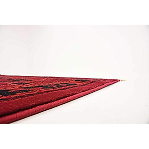 Unique Loom Tekke Collection Area Rug - Sheibani (6' 1" x 9' Rectangle, Red/ Black)