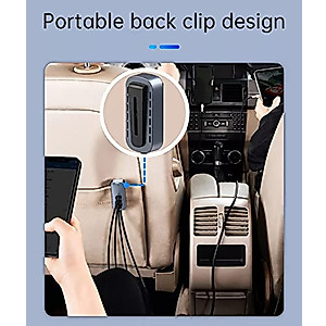 Impulsiqs 6 Port USB C Car Charger Adapter – 75W Car USB Charger Multi Port 5 ft Backseat Extension - 12v Cigarette Lighter USB Charger Plug - Super Fast Type C PD3.0 QC3.0 Compatible with iPhone