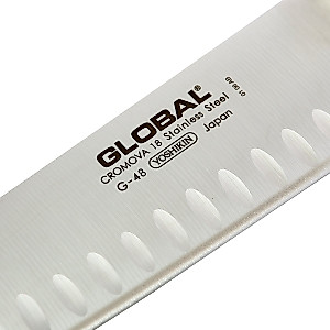 Global G-48-7 inch, 18cm Santoku Hollow Ground Knife, 7", Stainless