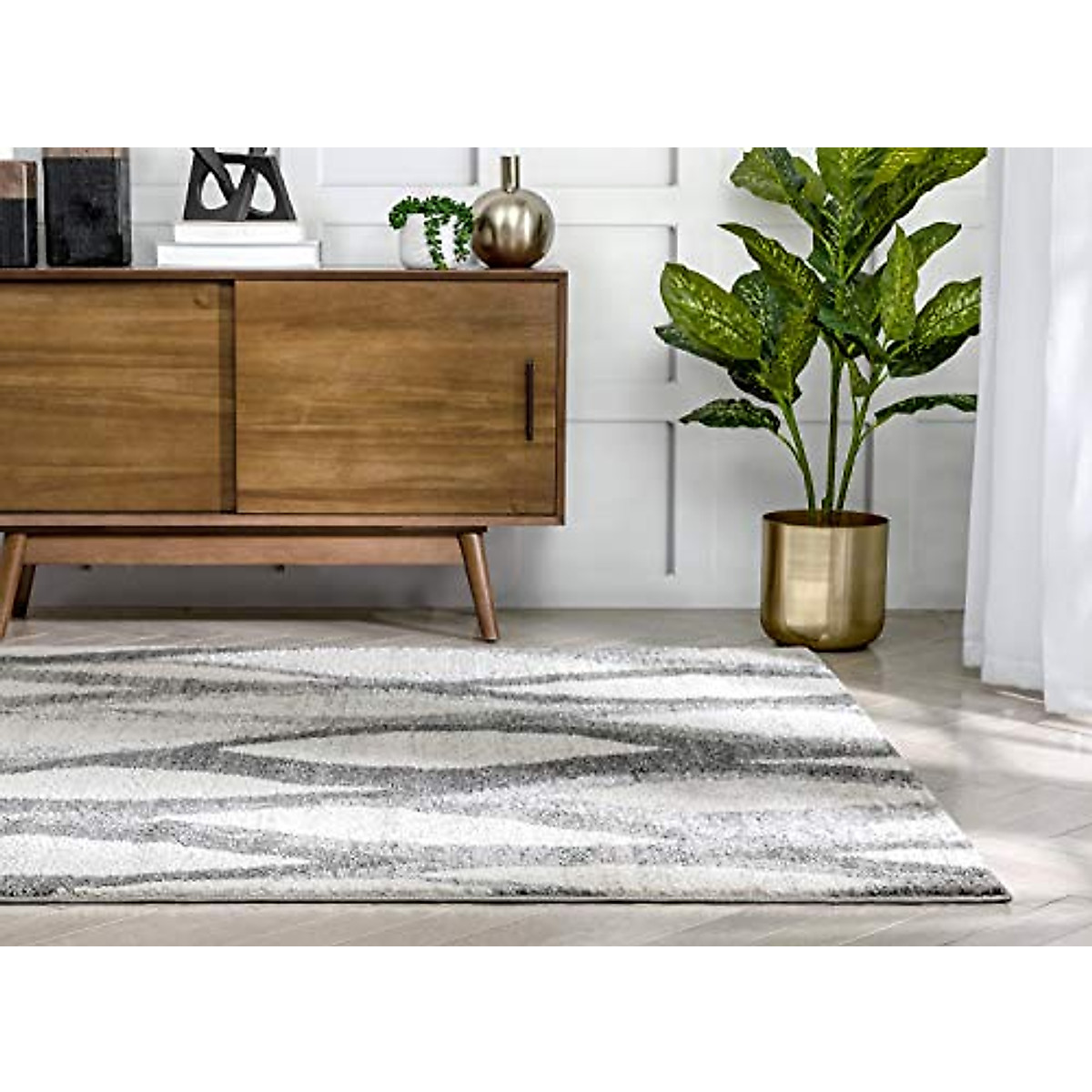 Well Woven Lisbon Toro Modern Ogee Geometric Ivory 7'10" x 9'10" Area Rug