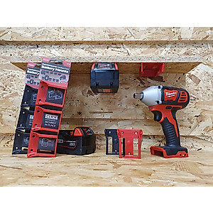 StealthMounts M18 Milwaukee Battery Holder - 6 Pack | Milwaukee M18 Battery Holder | 18V Milwaukee Battery Storage | Milwaukee Battery Mount | Milwaukee Organizer for M18 Batteries | Made in the UK