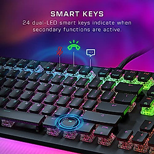 ROCCAT Vulcan II Max – Optical-Mechanical PC Gaming Keyboard with Customizable RGB Illuminated Keys and Palm Rest, Titan II Tactile Linear Switches, Aluminum Plate, 100M Keystroke Durability – Black