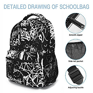 ZREXUO Funny Graffiti Art Backpack, Laptop Backpack with Multiple Pockets for Adult