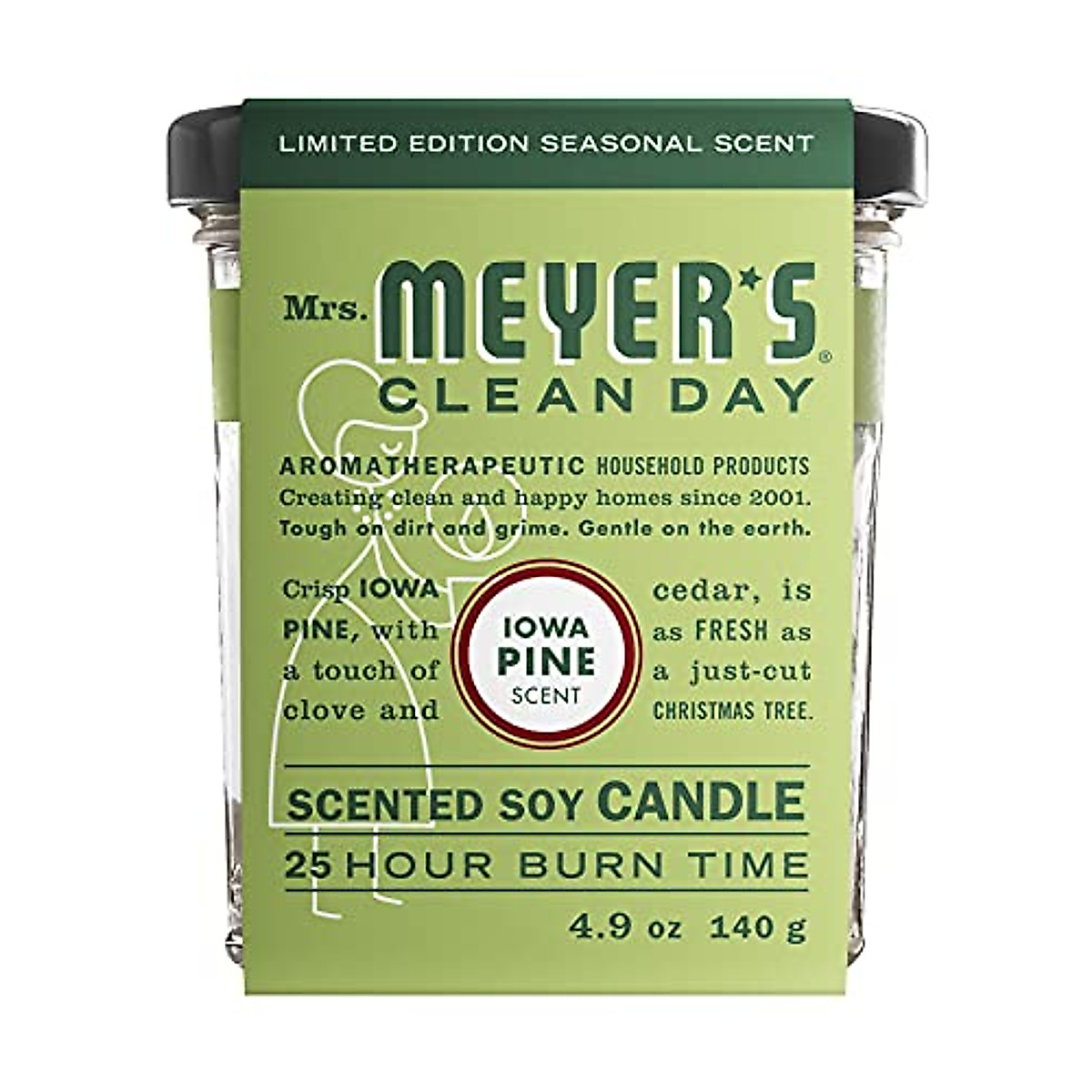 Mrs. Meyer's Clean Day Soy Candle Iowa Pine, 4.9 OZ (Pack of 1)