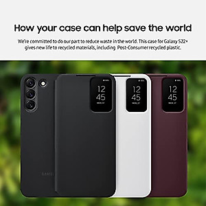 SAMSUNG Galaxy S22+ S-View Flip Cover, Protective Phone Case, Tap Control, Cutting Edge Design, US Version, Black, (EF-ZS906CBEGUS)