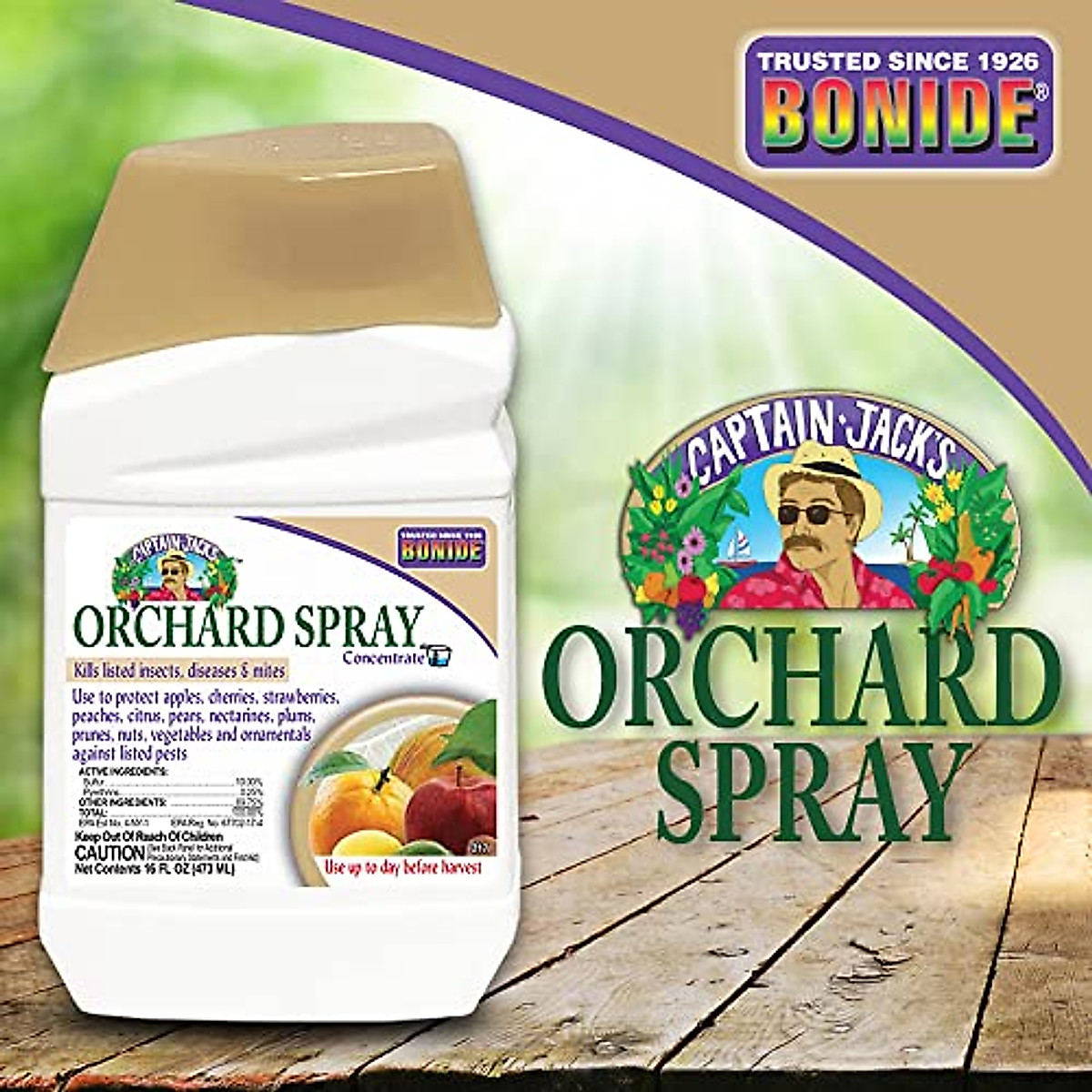 Bonide Captain Jack's Citrus, Fruit & Nut Orchard Spray, 16 oz Concentrate, Multi-Purpose Fungicide, Insecticide and Miticide