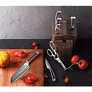 Cangshan TN1 Series 1021950 Swedish 14C28N Steel Forged 8-Piece Knife Block Set, Walnut