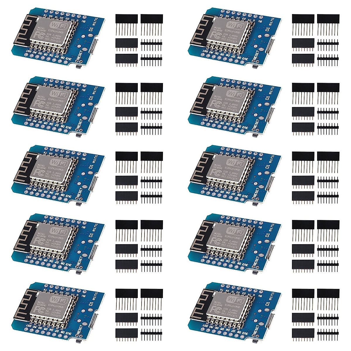 ACEIRMC ESP8266 ESP-12 ESP-12F NodeMcu Mini D1 Module Lua 4M Bytes WLAN WiFi Internet Development Board Base on ESP8266 ESP-12F for Arduino,Compatible with WeMos D1 Mini （10pcs）