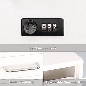 xydled Wall-Mount Mailbox with Combination Lock, High Security Durable Drop Box, Hanging Secured Postbox, Rust-Proof, Letter Deposit Payment, White,XL Large