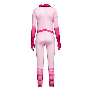 RTOPDS PrincessCostume Halloween Costume SuperBros Cosplay Outfit Jumpsuit (Pink, 120(7 Years))