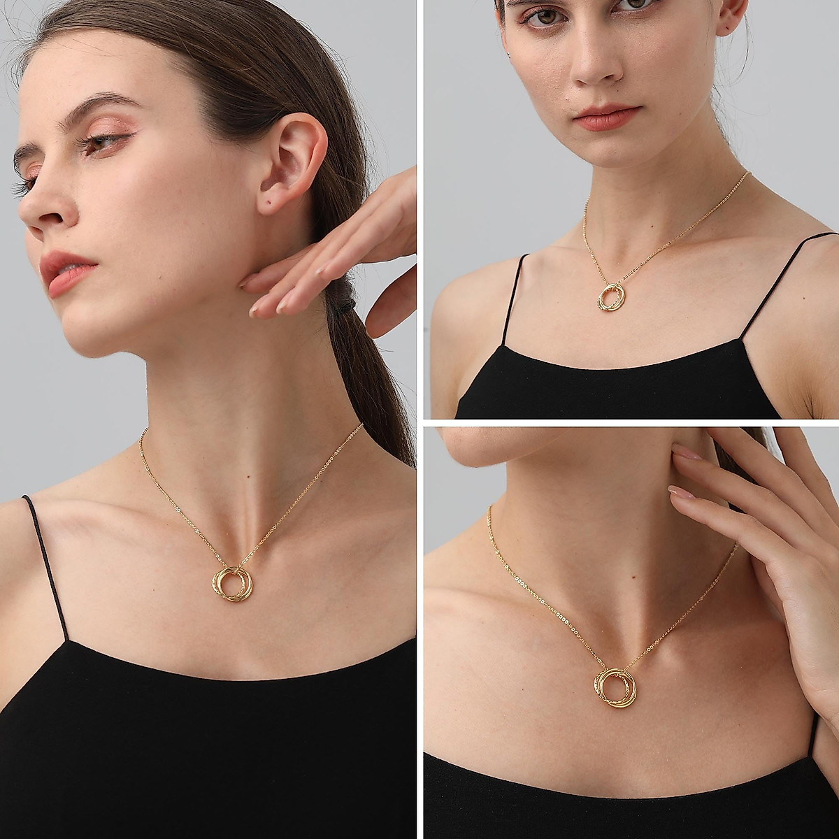 BMMYE 60th Birthday Gifts for Women, Gold Silver Necklace Circle Pendant Mothers Day Jewelry 60 Year Old Birthday Gifts Ideas for Mom Friend