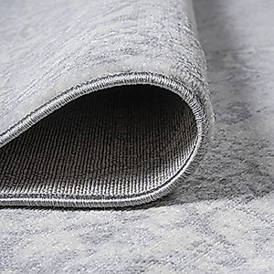 JONATHAN Y MDP103B-8 Modern Vintage Moroccan Medallion Indoor Area-Rug Country Easy-Cleaning Bedroom Kitchen Living Room Non Shedding, 8 X 10, Light Gray