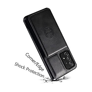 LINYUNE Galaxy S23 Ultra Wallet Case with Credit Card Slot Holder Case [4 Cards] [Car Mount Function], PU Leather Wallet Case for Galaxy S23 Ultra 5G 6.8 Inch - Black