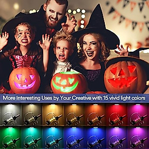 TECOMLIGHT LED Puck Lights with Remote & Timer, Battery Operated Wireless Under Cabinet Lights, Stick on Tap Light, RGB & Warm White Under Counter Light for Kitchen, Closets, Shelf, 5 Pack - Black