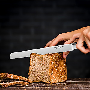 Cutlery-Pro Forged Bread Knife, Cat Cora Approved, NSF, German Steel, 9-Inch Blade