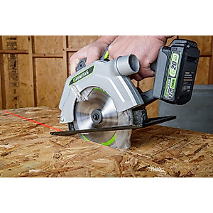 Genesis G20MAX 20V Cordless Circular Saw 6-1/2 inch with Laser & LED Light, Includes 24TCT thin-kerf blade, 2.0Ah Battery and Charger, 2 Year Warranty (GLCS2065B)