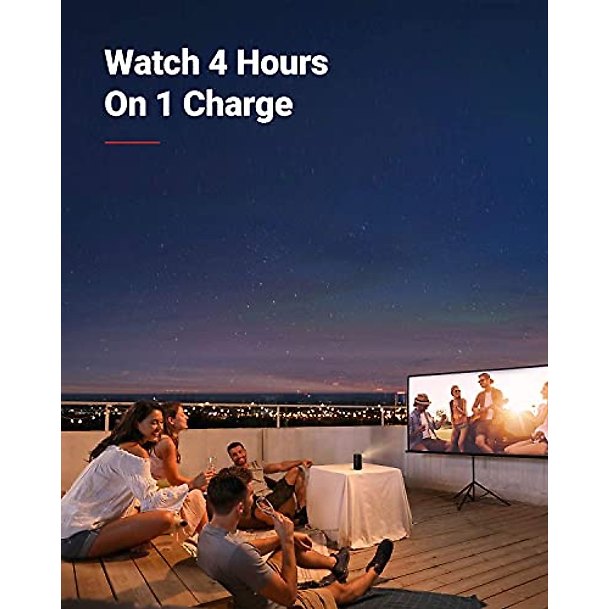 Anker NEBULA Capsule Max, Pint-Sized Wi-Fi Mini Projector with Nebula Desktop Stand for Projectors, 360° and Height Adjustment