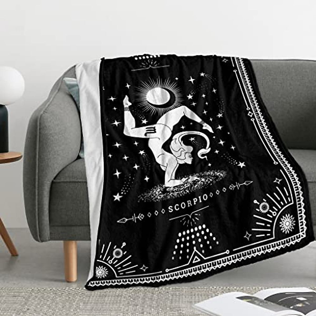 Scorpio Constellation Blanket Zodiac Sign Throw Blanket Astrology Flannel Blanket Birthday Gifts for Women Men 40"X50"