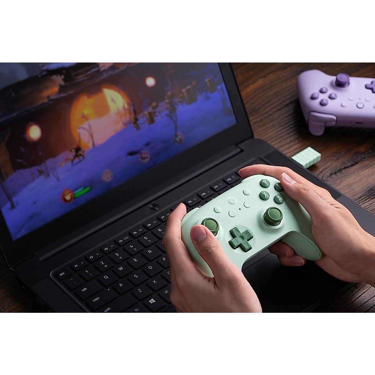 8BitDo Ultimate 2C Wireless Controller for Windows PC and Android, with 1000 Hz Polling Rate, Hall Effect Joysticks and Triggers, and Remappable L4/R4 Bumpers (Green)