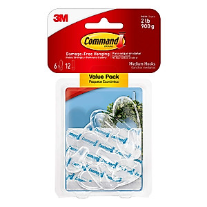 Command 17091CLR-VP Clear Strips, 2-Pack Medium, 12 Hook, Count