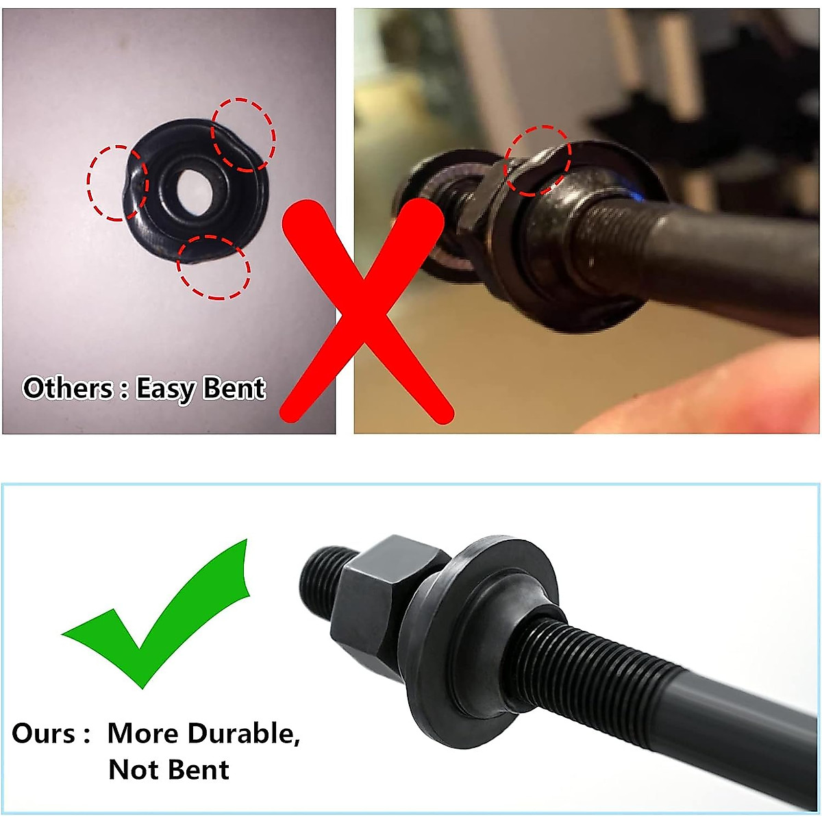 Free-fly MTB Quick Release Bicycle Hub, Road Mountain Bike Front & Rear Axle Hollow Shaft Set with Standard Spacing (1 Pair, 4 Piece)