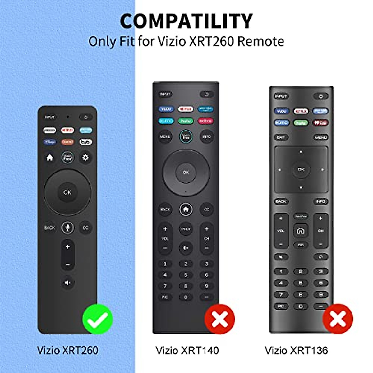 TOLUOHU 2 Pack Protective Case for VIZIO XRT260 Smart TV Remote Control,Vizio Remote Cover Anti-Slip Skin Sleeve Holder Replacement with Lanyard Glow in Dark(Glow Blue+Glow Green)