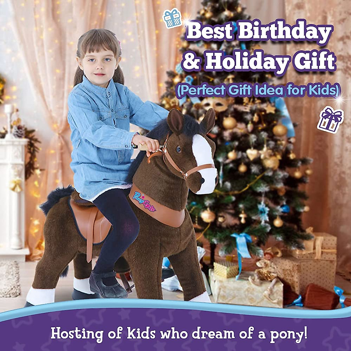 Ponycycle Pony Cycle Ride On Horse Size Medium Brown