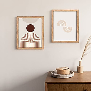 8x10 Picture Frame, Solid Oak Wood Photo Frame Display 5x7 Picture with Mat, 8 x 10 Wood Frame with Stand for Wall and Tabletop, 8"x10" Oak Picture Frame with Tempered Glass, 1 Pack