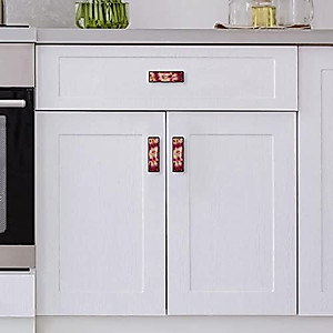 4 Pack 3.6In Double Holes Handles Pulls, Tie-dye Printing Decorative Kitchen Cabinet Dresser Drawer Closet Cupboard Door Handles Pulls for Home Bedroom Bathroom