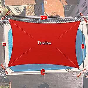 KAMEA KENNA 8' x 12' Beige Rectangle Sun Shade Sail Outdoor Canopy UV Block Awning Custom Size Accepted