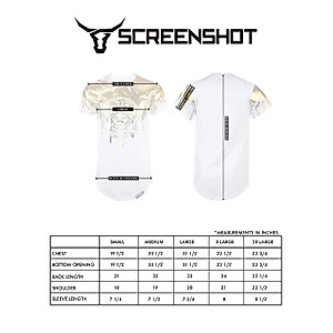 SCREENSHOT-S11279 Mens Hip-Hop Streetwear Premium Quality Urban Tee - Snake Head Masked Medusa Goddess Gold Foil Embossed Gel Print T-Shirt-White-Large
