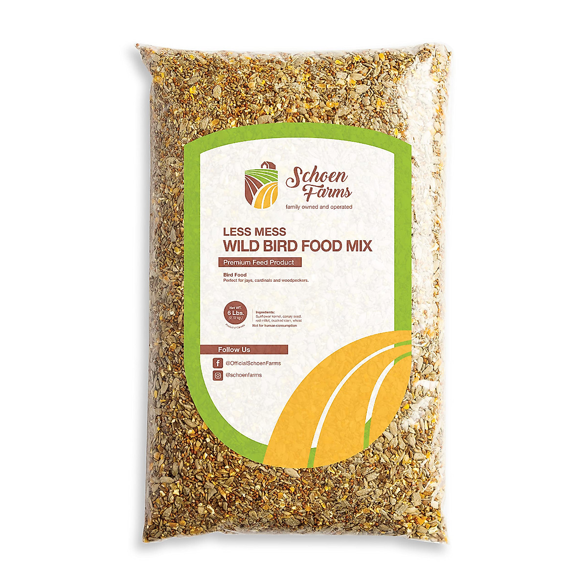 Gourmet Less Mess Wild Bird Food Mix (6 LBS) (No Mess) Blend for Cardinals, Chickadees, Nuthatches, Woodpeckers and Songbirds