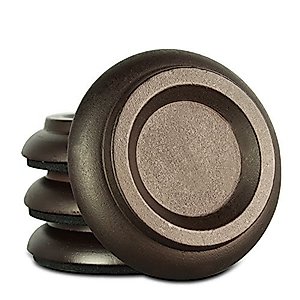 Hardwood Upright Piano Caster Cups with EVA Foam Piano Pad Furniture Round Load Bearing Pads Set of 4 (Brown Wood)