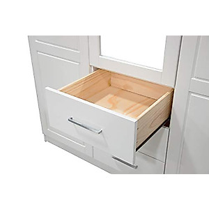 Palace Imports Metro 100% Solid Wood Wardrobe with Mirror, White