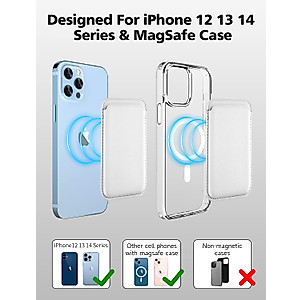 Magnetic Card Wallet Holder with MagSafe for iPhone 15 Pro Max/15 Pro/15 Plus/15,for iPhone 14 Pro Max/14 Plus/14 Pro/14, for iPhone 13 Pro Max/13 Pro/13/13 Mini, for iPhone 12/12 Pro/12 Max,White
