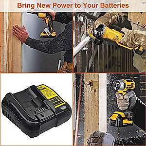 3A 10.8V-20V Max Lithium DCB107 Charger Compatible with Dewalt DCB120 DCB127 DCB206 DCB204 DCB200-2 DCB200 DCB180 Batteries Replacement for Dewalt DCB112 DCB115 DCB101 DCB105 DCB107 Charger