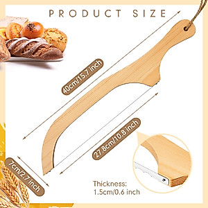 Wooden Bread Bow Knife 15.8 Inch Serrated Knife with Wooden Handle Bread Slicer Bread Knife for Homemade Bread Sourdough Bread Cutter with Linen Storage for Cutting Bagel