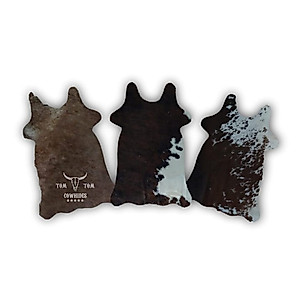 Cowhides Calfskin Cowhide Rug Leather Area Rug Set (3) Mini Cowhide
