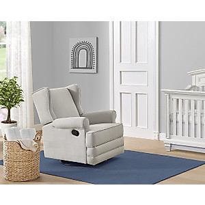 Oxford Baby Teegan Upholstered Swivel Glider & Recliner Nursery Chair, Sand