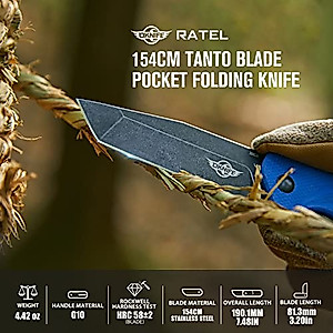 OKNIFE Mini Drever Folding Pocket Knife bundles with Ratel Folding Pocket Knife