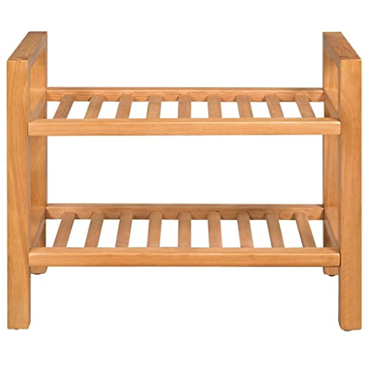 Shoe Rack with 2 Shelves,Entryway Shoe Storage,Small Storage Cabinet,for Hallway, Living Room, Bedroom, Solid Oak Wood 19.7"x10.6"x15.7"