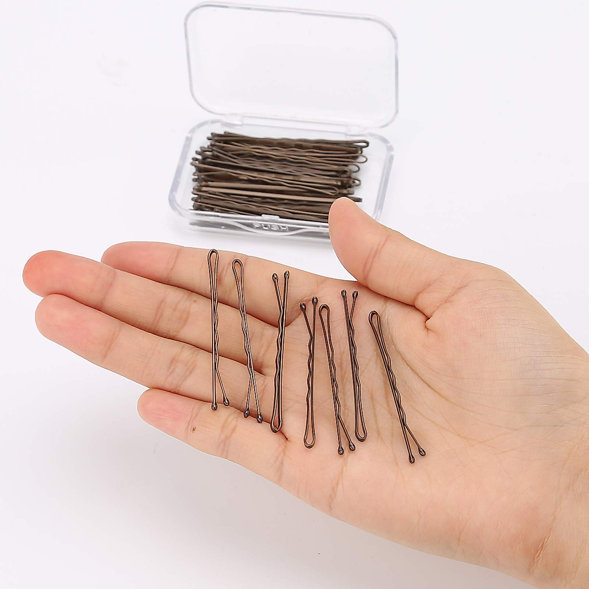 AIEX 50Pcs Hair Pins Kit Hair Clips Secure Hold Bobby Pins Hair Clips for Women Girls and Hairdressing Salon (Brown)